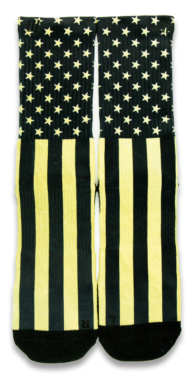 Gold Stars & Stripes CES Custom Socks | CustomizeEliteSocks.com™
